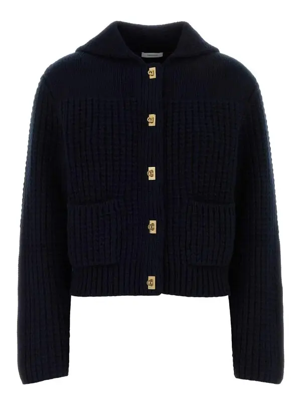FERRAGAMO Wool Blend Cardigan - Blue