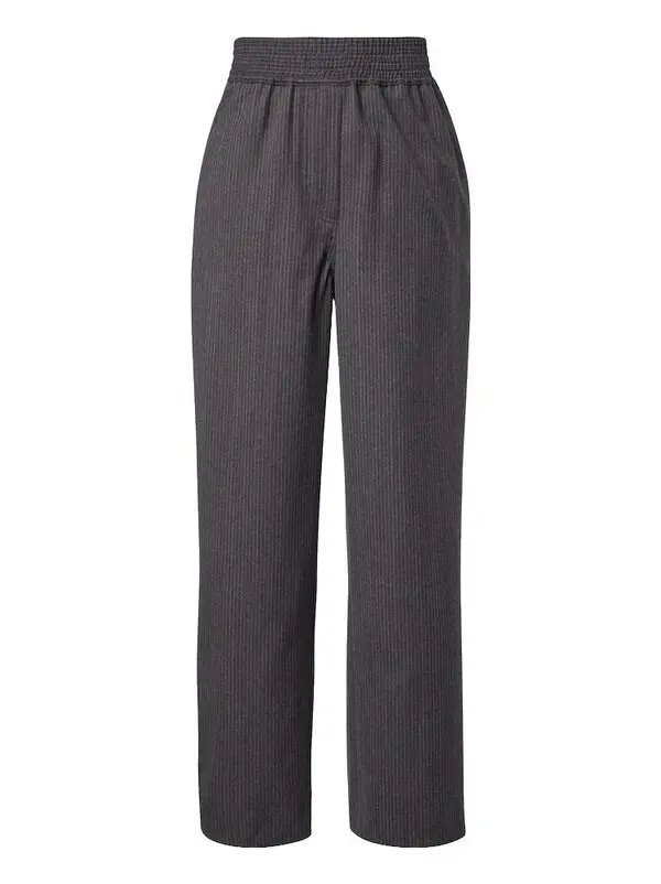 Jacquemus Pinstripe Virgin Wool Straight Pants - Grey