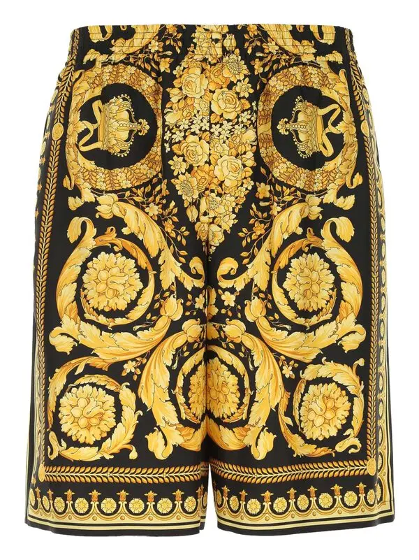 Versace Printed Silk Bermuda Shorts - Multicolor