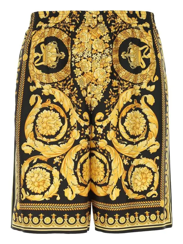 Versace Printed Silk Bermuda Shorts - Multicolor