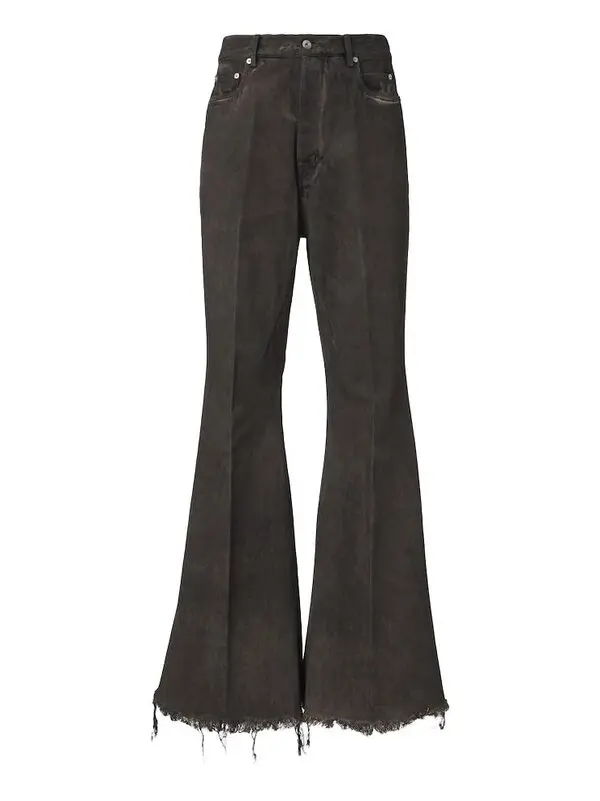 Rick Owens Bolan Distressed Flared Jeans - Grey