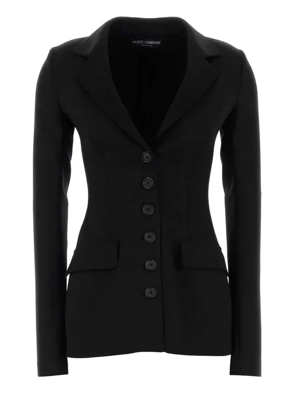 Dolce & Gabbana Stretch Wool Blazer - Black