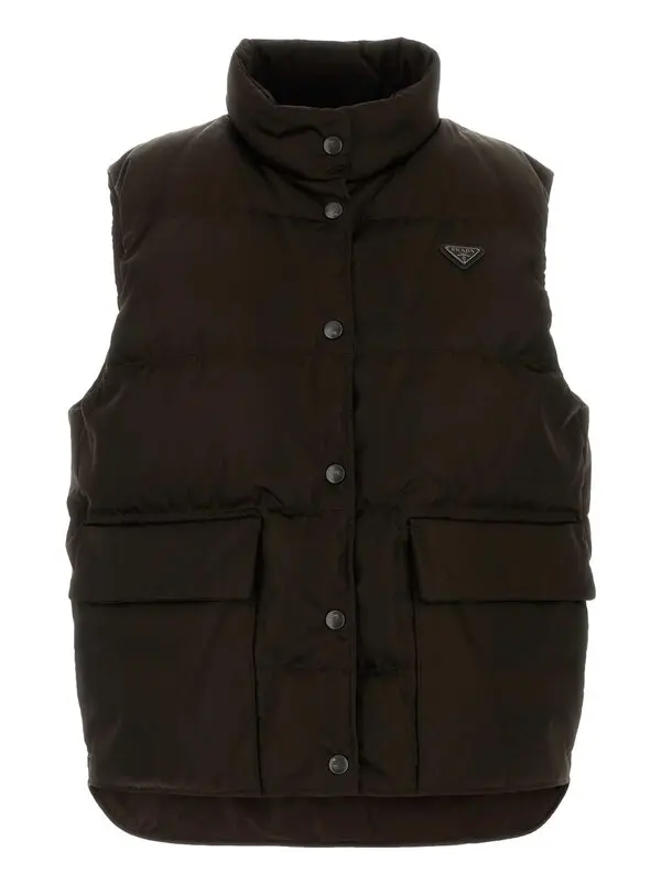 Prada Re-nylon Down Jacket - Brown