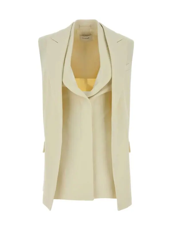 Sportmax Cream Stretch Crepe Campale Vest - Yellow