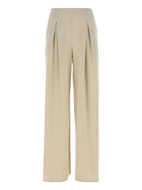 Max Mara Sand Stretch Satin Palude Palazzo Pant - Brown