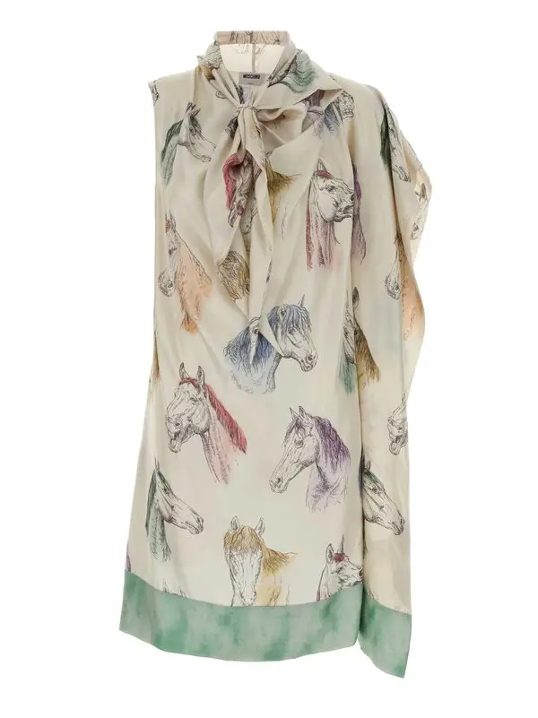Moschino Horse Print Dress - Multicolor