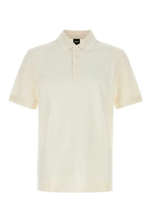 BOSS Ivory Piquet Polo Shirt - White