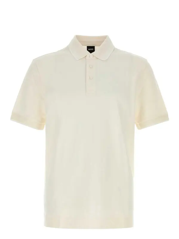 BOSS Ivory Piquet Polo Shirt - White