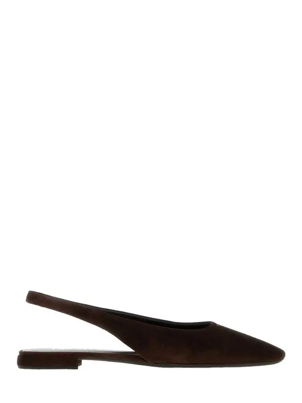 Prada Dark Suede Ballerinas - Brown