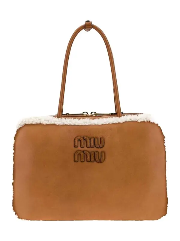 Miu Miu Leather Beau Handbag - Brown