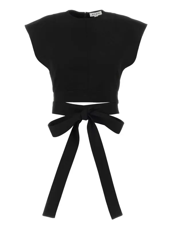 Alaïa Stretch Wool Top - Black