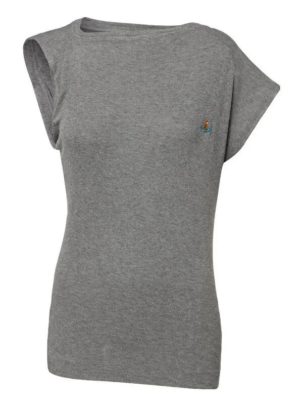 VIVIENNE WESTWOOD Hebo Asymmetric Ribbed-knit Top - Grey