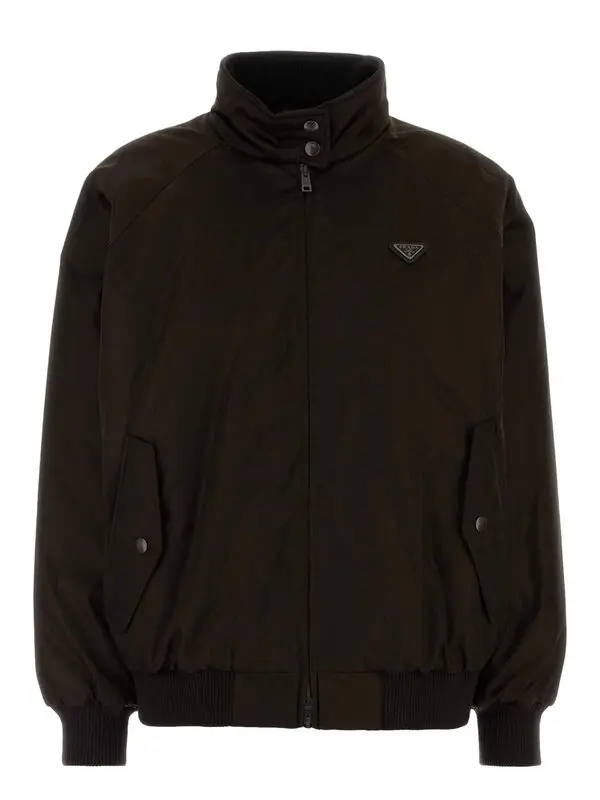 Prada Re-nylon Bomber Jacket - Brown