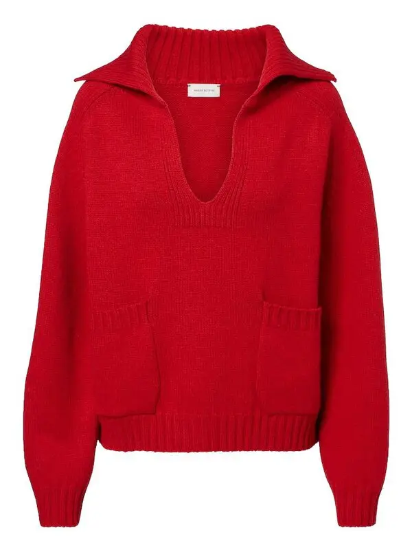 Magda Butrym Wool And Cashmere Polo Sweater - Red
