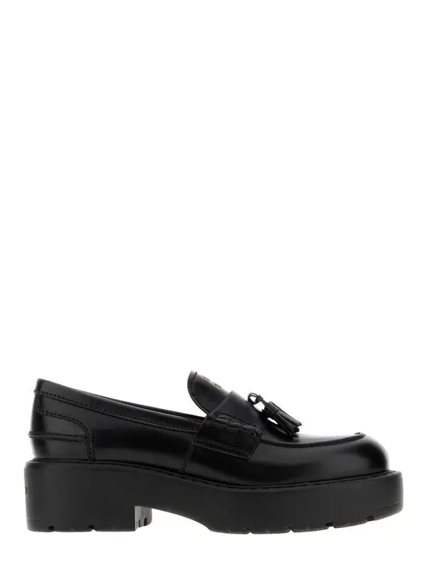 Miu Miu Leather Loafers - Black