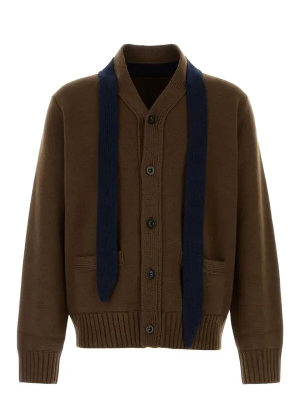 Sacai Wool Cardigan - Brown