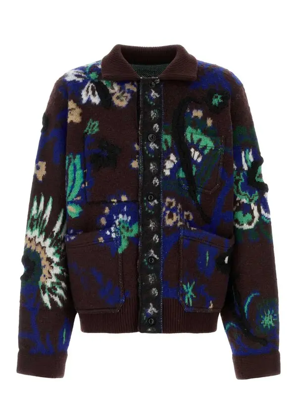 Sacai Embroidered Wool Cardigan - Multicolor