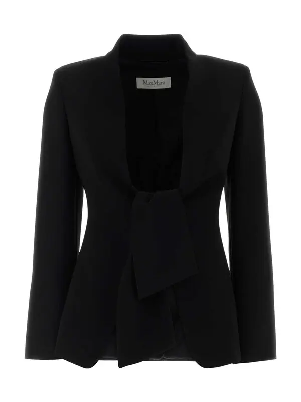 Max Mara Crepe Polo Blazer - Black