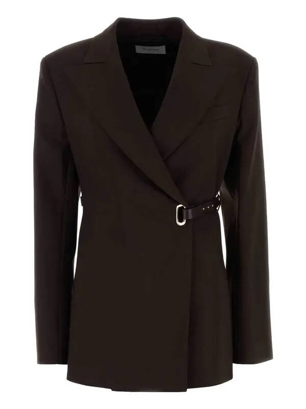 Sportmax Stretch Viscose Cinta Blazer - Brown