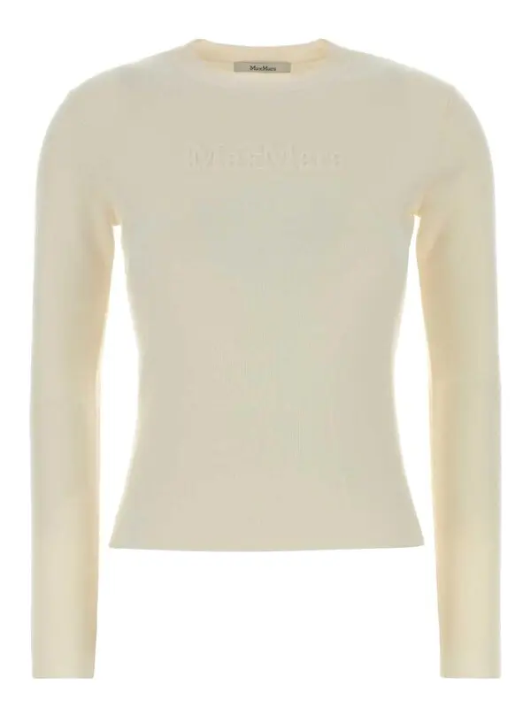 Max Mara Virgin Wool Manto Sweater - White