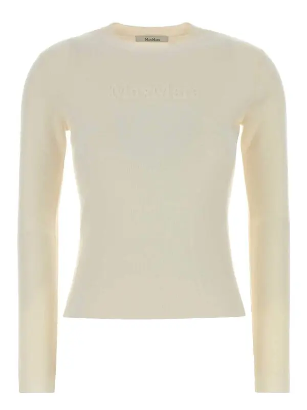 Max Mara Virgin Wool Manto Sweater - White