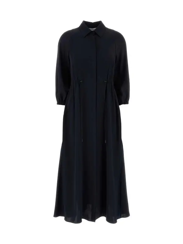 Max Mara Crepe Pelota Dress - Blue