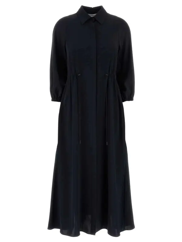 Max Mara Crepe Pelota Dress - Blue
