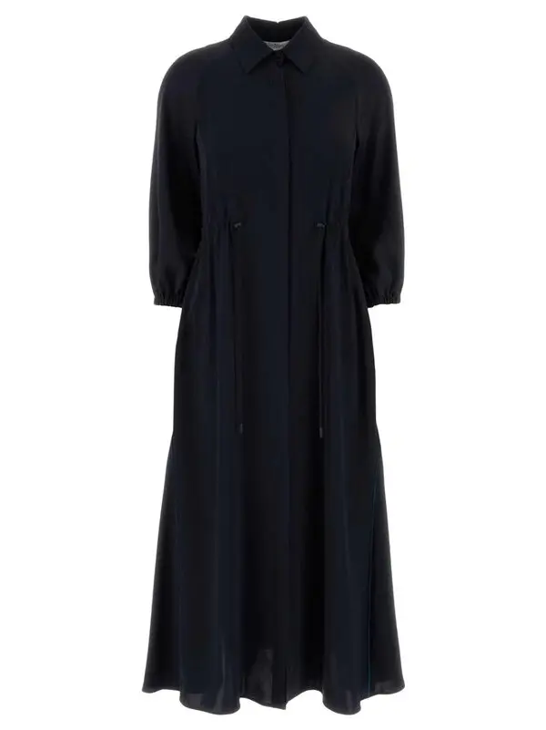 Max Mara Crepe Pelota Dress - Blue