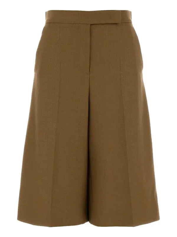 Max Mara Wool Superbo Bermuda Shorts - Brown