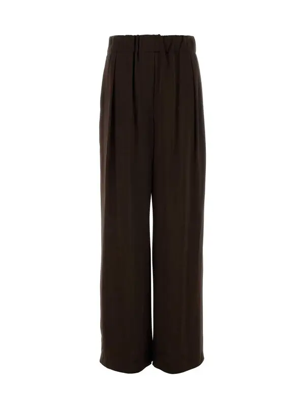JIL SANDER Satin Wide-leg Pant - Brown