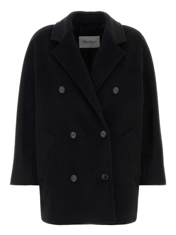 Max Mara Wool Blend Rebus Coat - Black