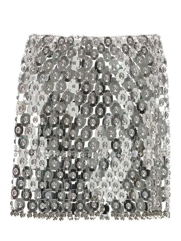 Rabanne Metal Knit Mini Skirt - Silver