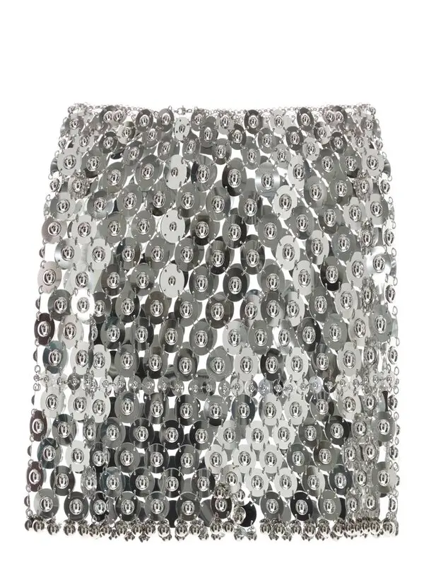 Rabanne Metal Knit Mini Skirt - Silver