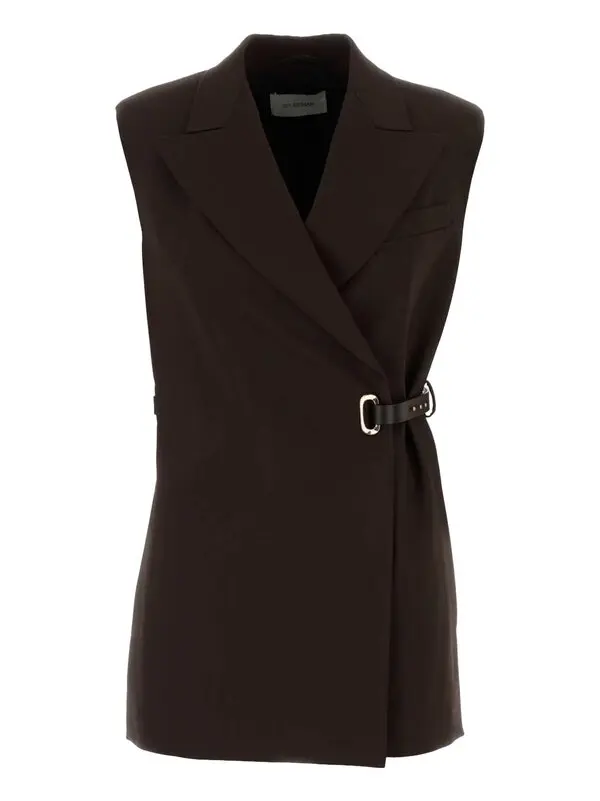Sportmax Stretch Viscose Gettone Vest - Brown