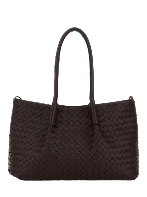 Bottega Veneta Grape Leather Pinacoteca Reversible Shopping Bag - Purple