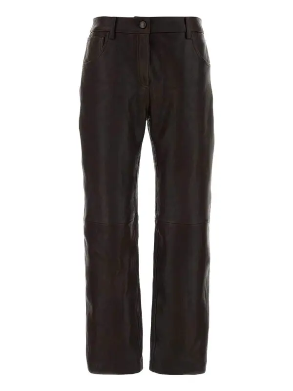 Magda Butrym Leather Pant - Brown