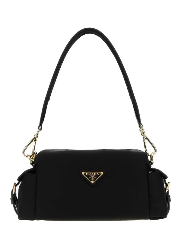 Prada Canvas Shoulder Bag - Black