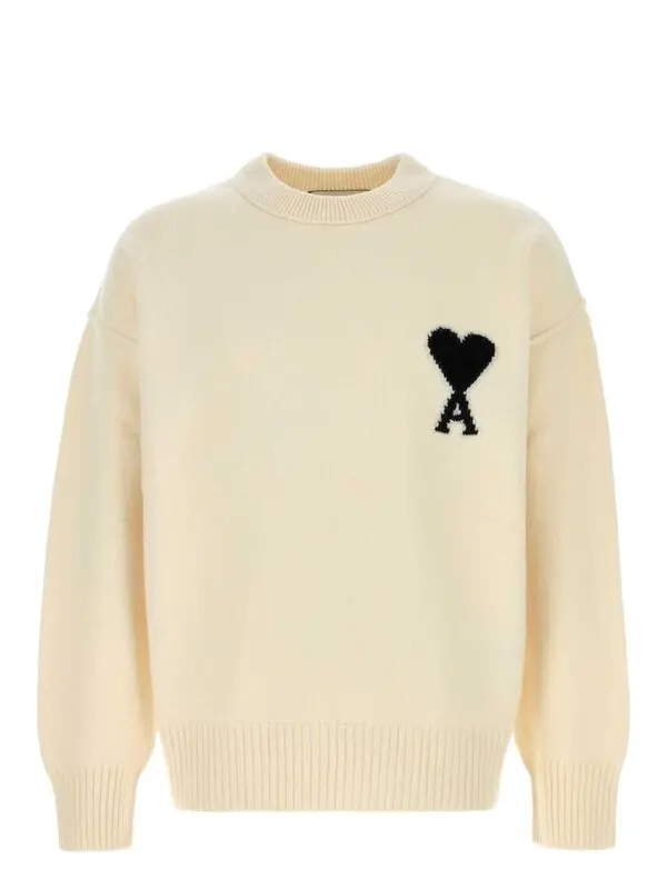 AMI Paris Wool Sweater - White