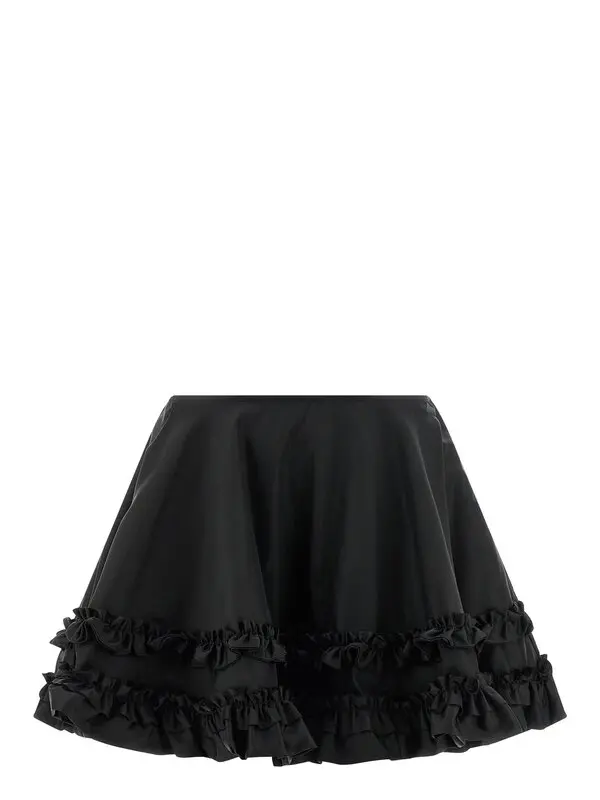 GANNI Duchesse Nylon Mini Frill' Skirt - Black