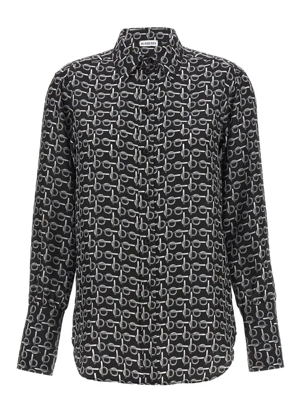 Burberry Silk Printed Shirt - Black