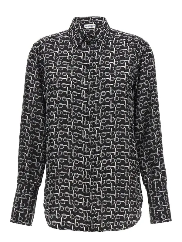 Burberry Silk Printed Shirt - Black