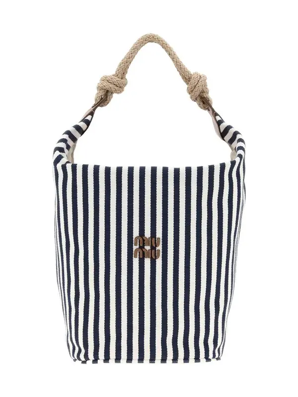 Miu Miu Embroidered Canvas Bucket Bag - Multicolor
