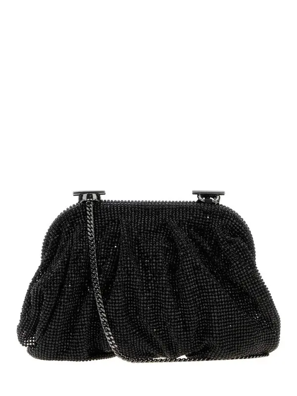 Benedetta Bruzziches Embellished Fabric Small Venus Clutch - Black