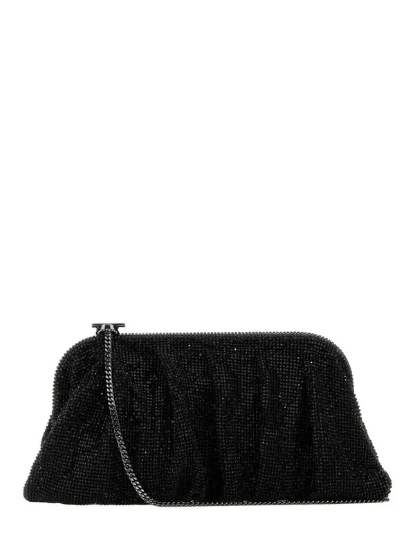 Benedetta Bruzziches Rhinestones Knit Venus La Grande Clutch - Black