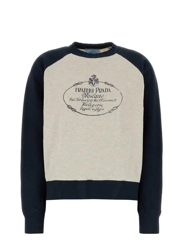 Prada Two-tone Cotton Sweatshirt - Multicolor