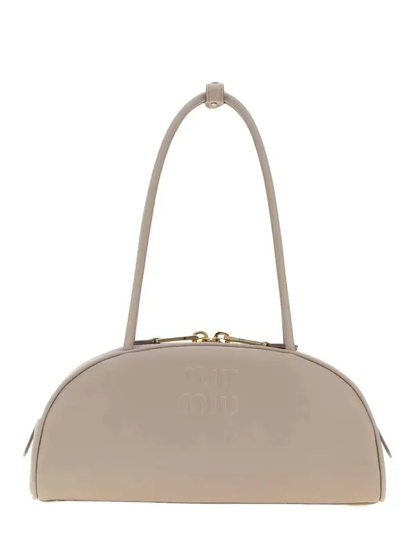 Miu Miu Dove Grey Leather Beau Shoulder Bag - Gray