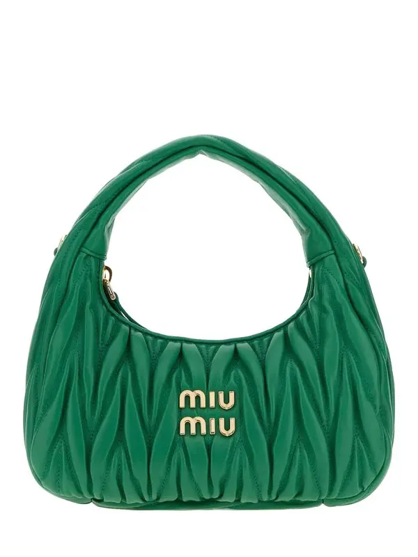 Miu Miu Grass Nappa Leather Wander Handbag - Green