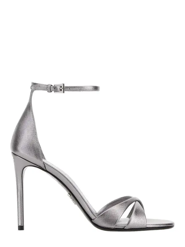 Prada Leather Sandals - Silver