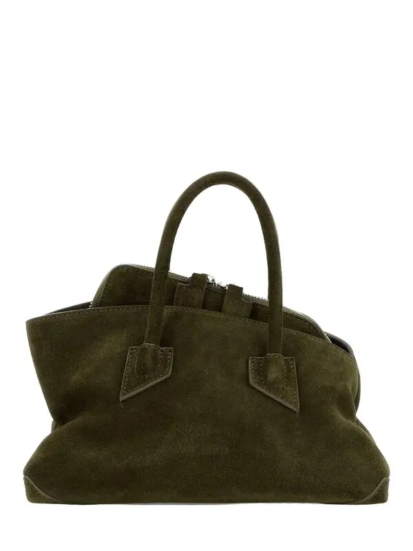 Attico Army Suede Mini La Passeggiata Handbag - Green