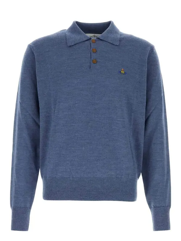 VIVIENNE WESTWOOD Air Force Wool Mark Polo Shirt - Blue